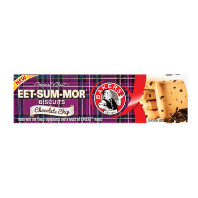 Bakers Eet Sum Mor Chocolate Chip Shortbread Biscuits (Kosher) 200g ...